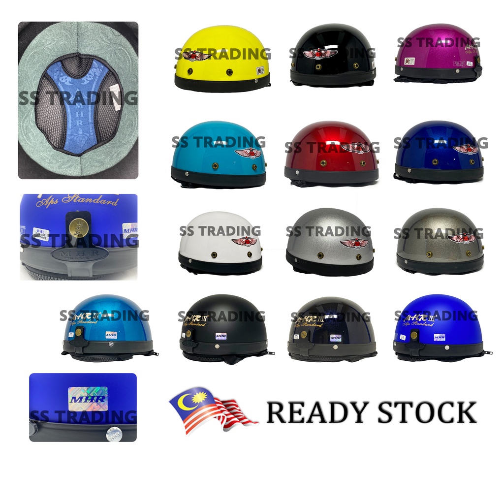 100% Original MHR Helmet Separuh 1/2 Half Cut Topi Kura Kura Helmet ...