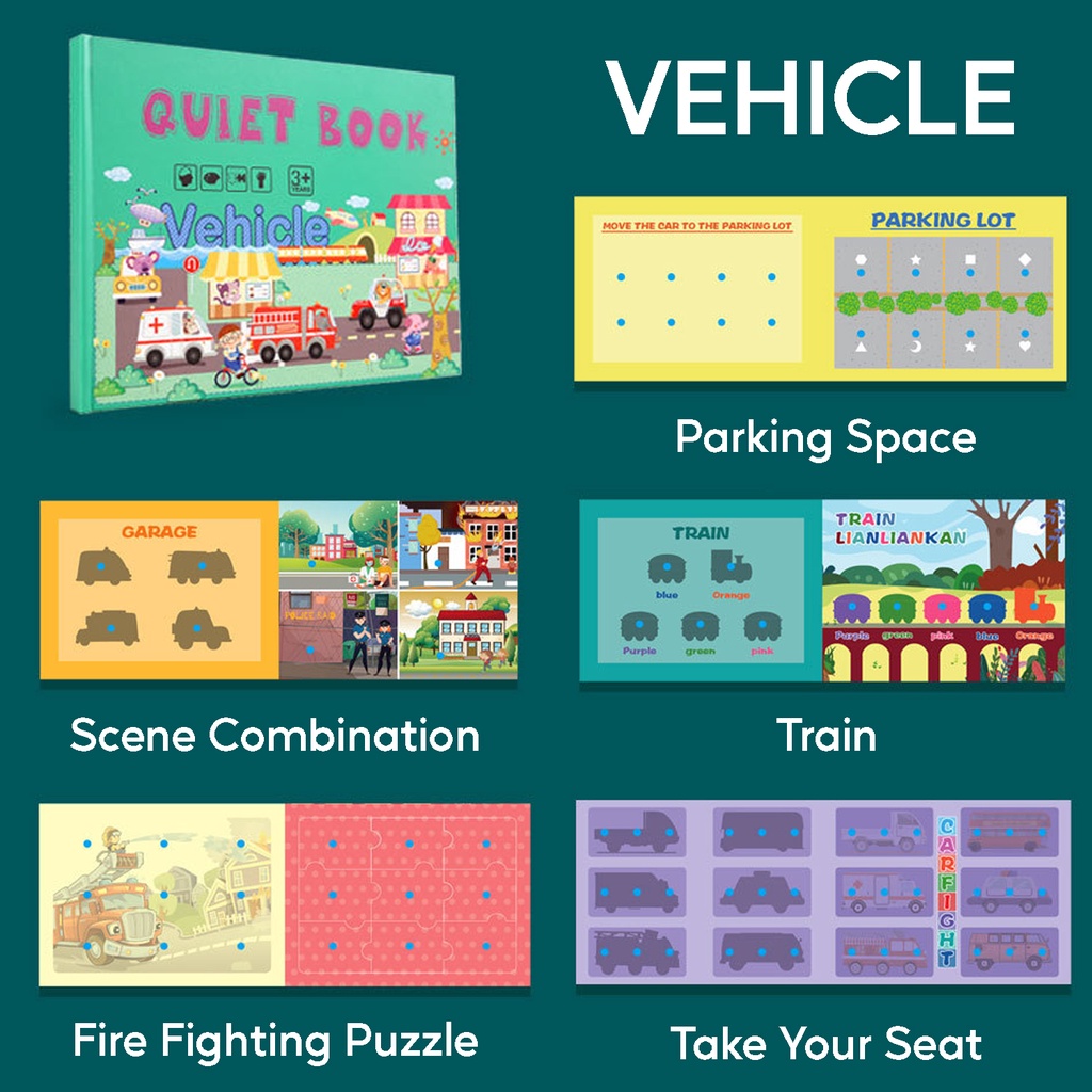 Quiet Book Busy Book With Velcro Montessori Early Learning Educational ...