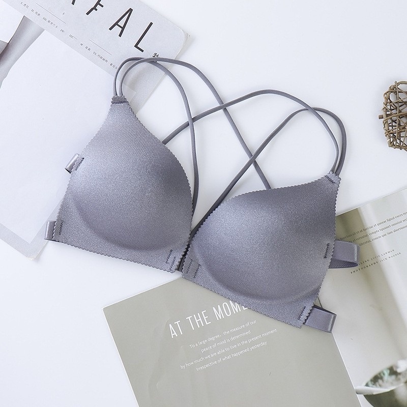 Front Buckle Beauty Back Bra No Steel Ring Small Chest Gather
