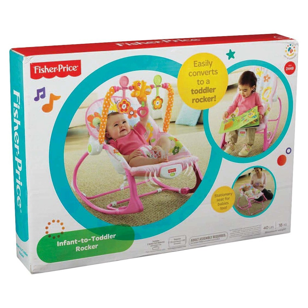 FP Baby Rocker Baby to Toddler Rocker Chair Soothing Vibration Bouncer ...