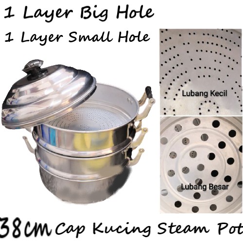 3 Layer Aluminium Steam Pot [38CM / 40CM] periuk kukus kucing aluminium ...