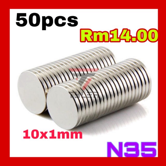 10x 1mm magnet 50pcs (neodymium magnet) | Shopee Malaysia