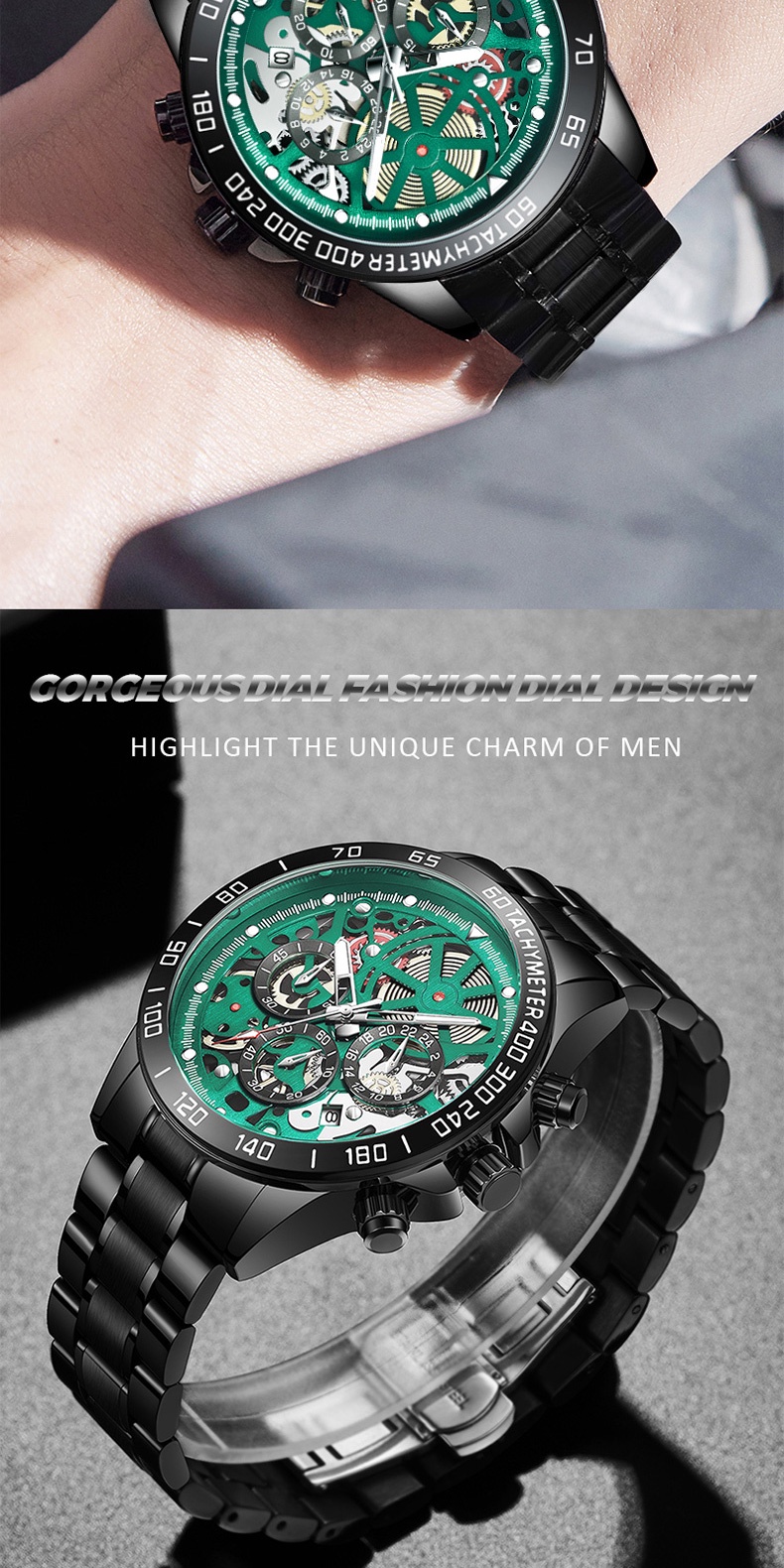 ZUNPAI Jam Tangan Lelaki Original Waterproof Stainless Steel Sports Men ...
