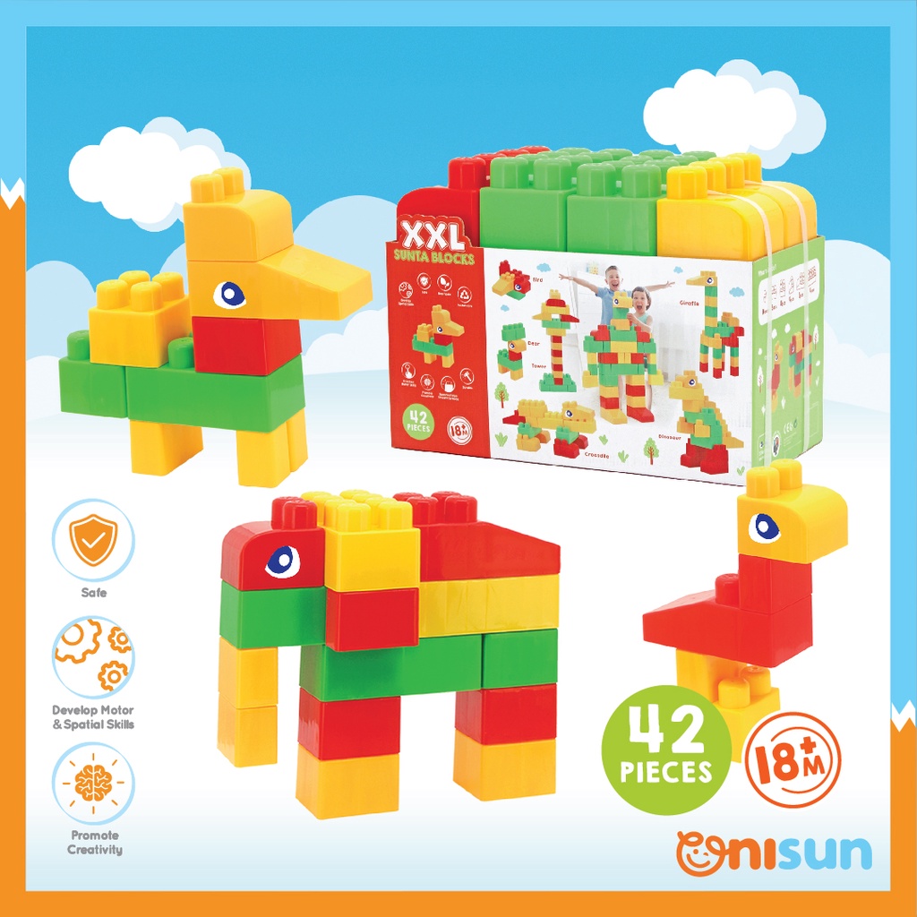 Children Fun 42pcs Rounded Edge Extra Large XXL Building Blocks with ...