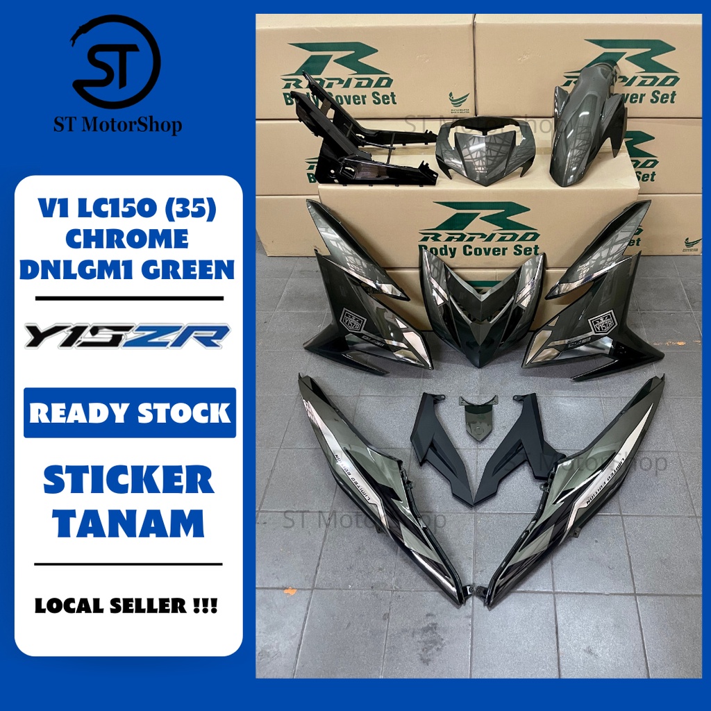 YAMAHA Y15 Y15ZR V1/V2 LC150 (35) CHROME- DNLGM1 GREEN (HIJAU LUMUT ...