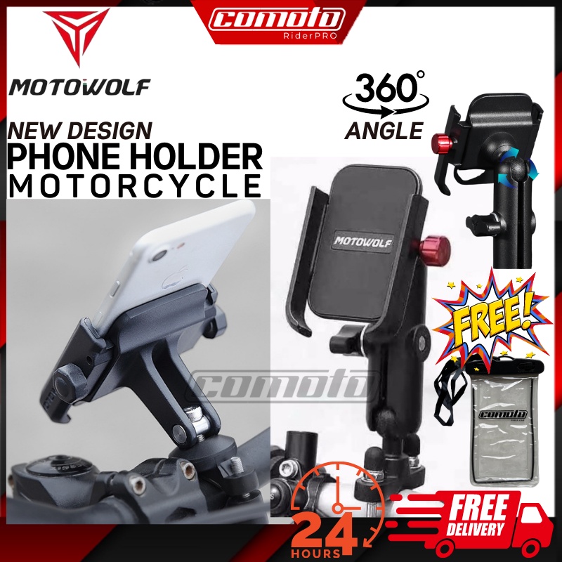 MOTOWOLF Phone Holder Motorcycle Motor Phone Holder Fon Holder ...