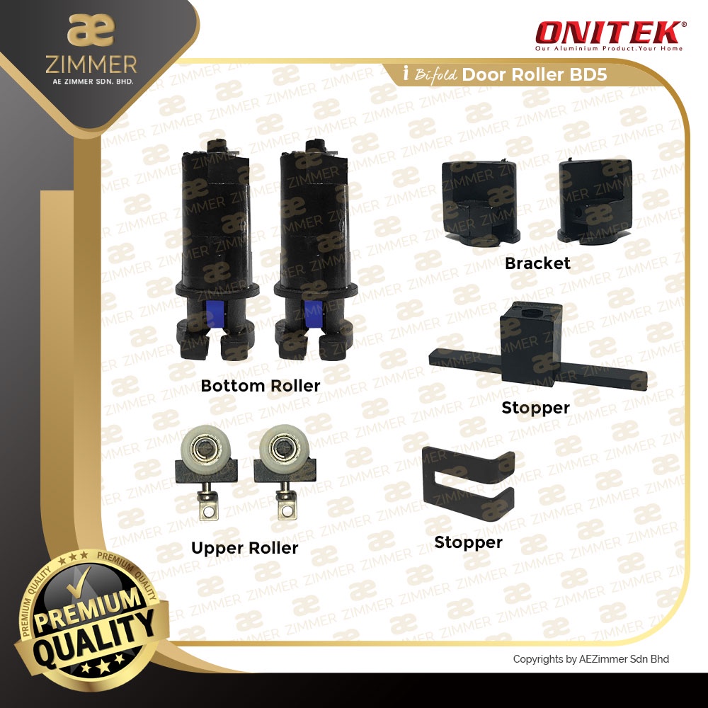 AE Zimmer Onitek Bi Fold Door Roller BD5 | Shopee Malaysia