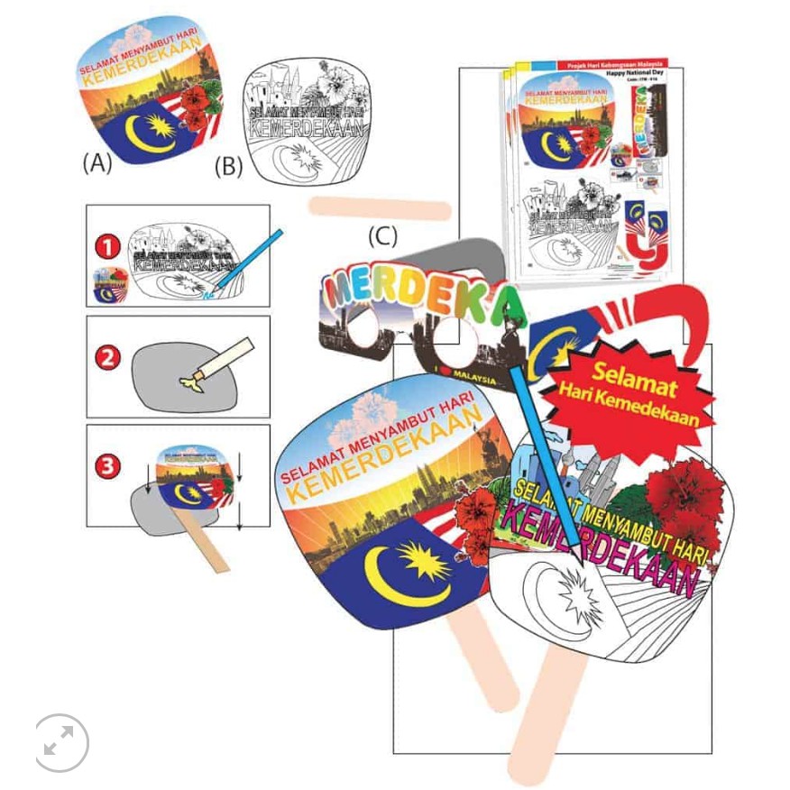 HAPPY NATIONAL DAY - DIY Fan | Shopee Malaysia