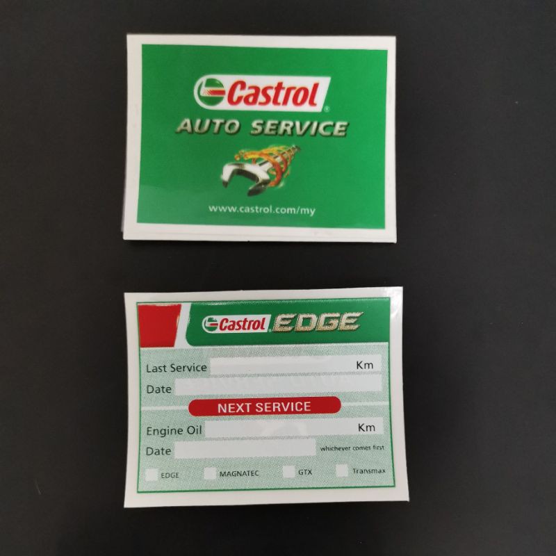 Castrol Mileage Service Sticker 9cm x 6.5cm | Shopee Malaysia
