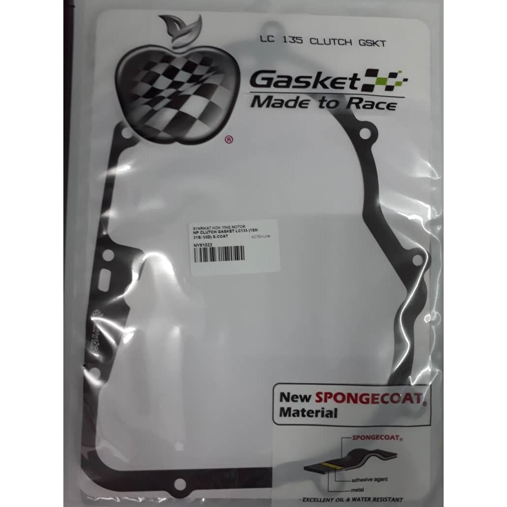 NP APPLE CLUTCH GASKET LC135 LC 4 SPEED / 5 SPEED (Sponge Coat ...