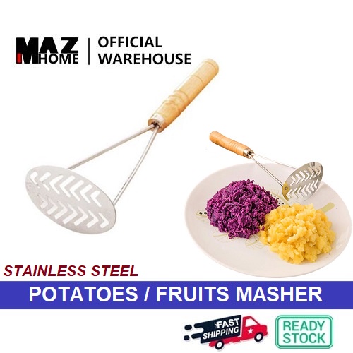 Potato Masher With Broad Mashing Plate for Smooth Mashed Potatoes Fruit ...