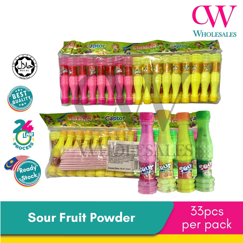 Sour Fruit Powder 33pcs 22pcs per pack | Shopee Malaysia