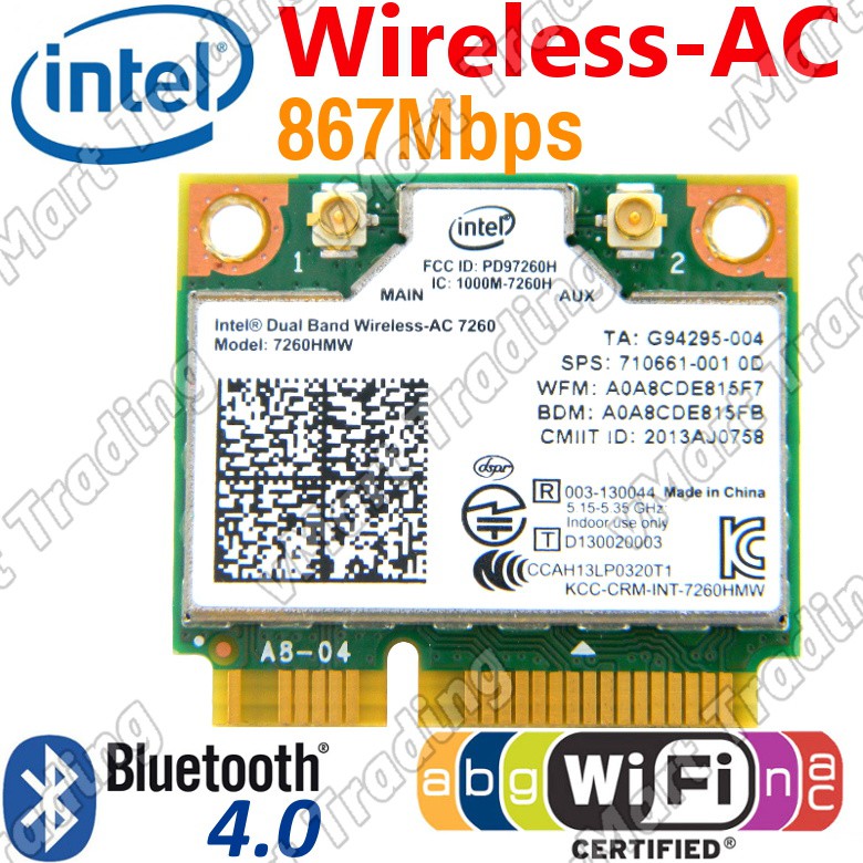 Intel Dual Band Wireless-AC 7260 Plus Bluetooth 4.0 [Mini-PCIe] | Shopee Malaysia