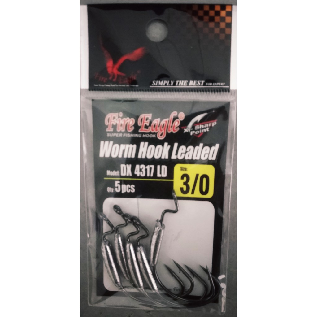 DX 4317 LD : Fire Eagle Worm Hook Leaded For Zman/Soft Plastic/Soft ...