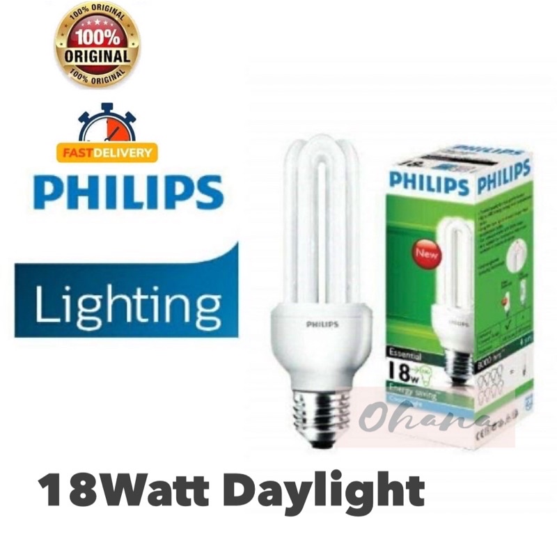 PHILIPS 18W E27 PLCE ESSENTIAL STICK BULB 6500K/ DOWNLIGHT LAMPU SCREW ...