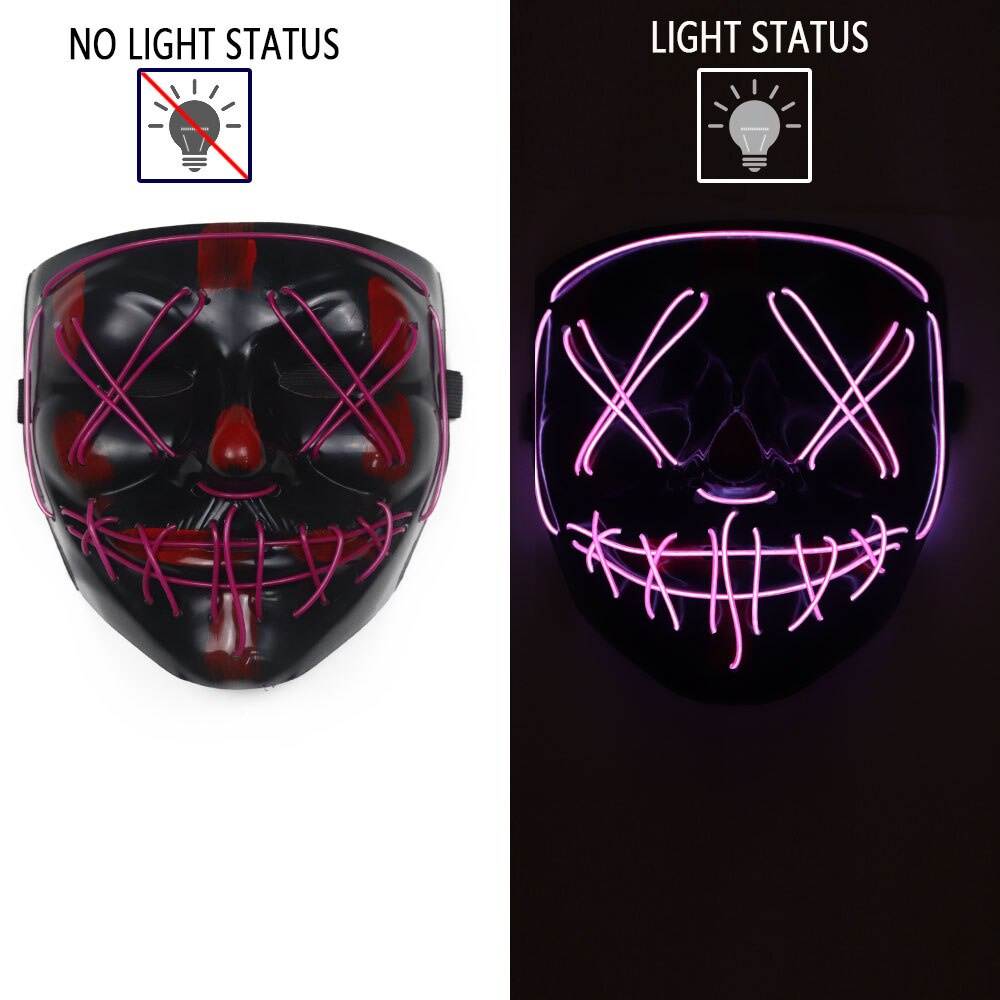 LED Mask Glowing Halloween Party Mask Rave Mask Carnival Party Costume ...