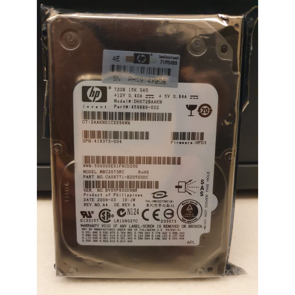 HP Fujitsu MBC2073RC 73GB 15K 2.5" SAS SFF Hard Disk Drive | Shopee ...