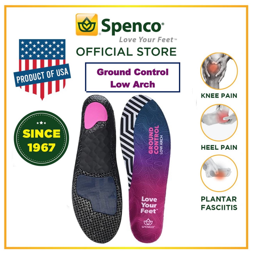 100% Original Spenco Low Arch Ground Control Insole Orthotic Sport ...