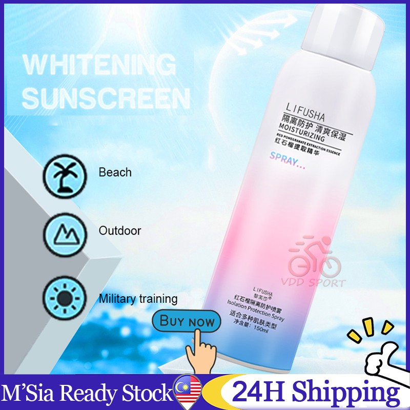 150ml Whitening Sunscreen Spray UV Protection susu putih pemutih badan ...