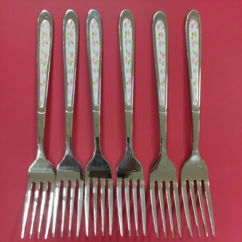 Set 6 pcs Garfu Stainless steel (Sakura) | Shopee Malaysia