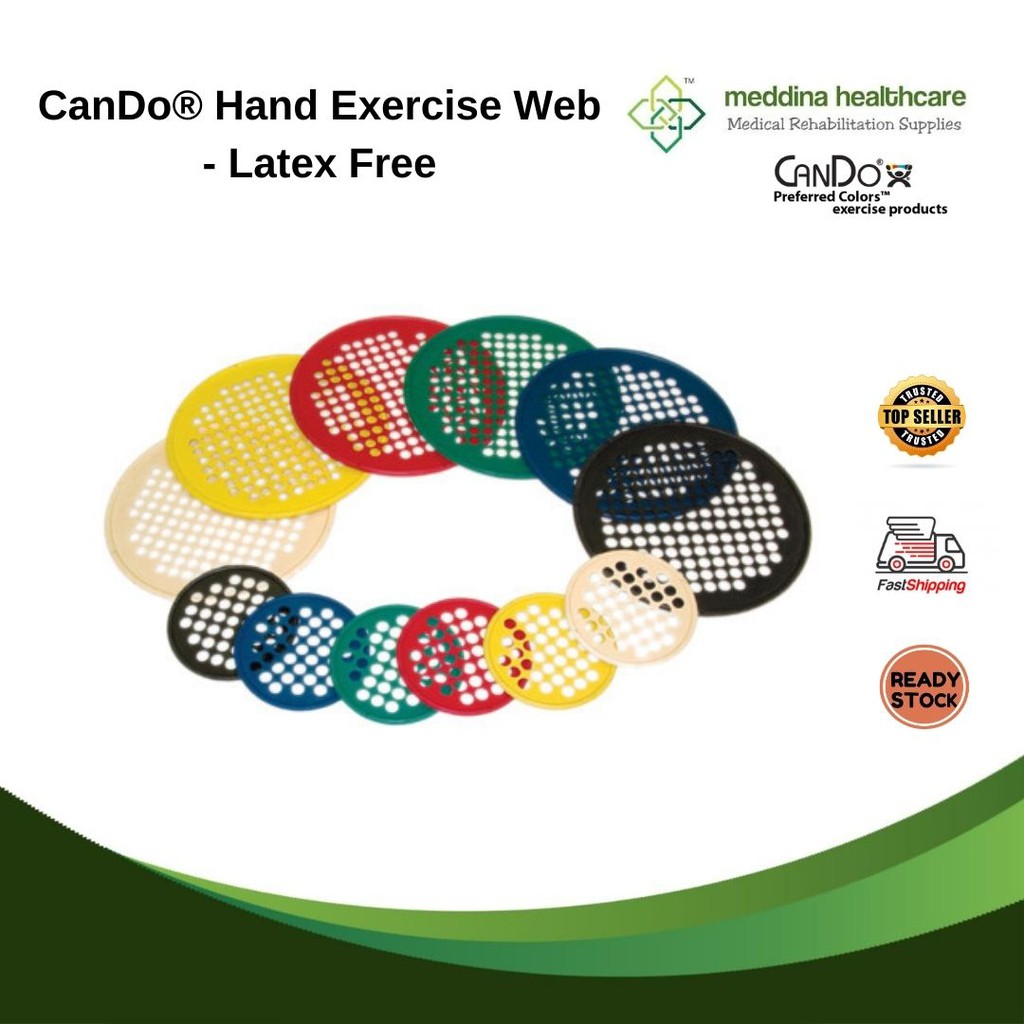 MEDDINA Cando Hand Exercise Web - Latex Free ( 7" Diameter ) | Shopee ...