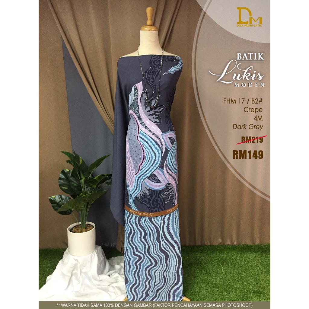 KAIN PASANG CREPE - BATIK LUKIS MODEN by DESA MURNI BATIK-READY STOK ...