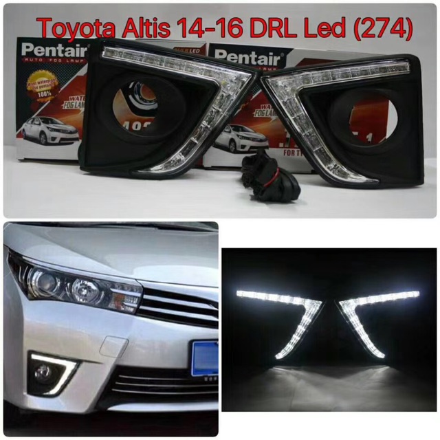 Toyota altis 2014 2015 2016 front bumper drl day running led fog spot ...
