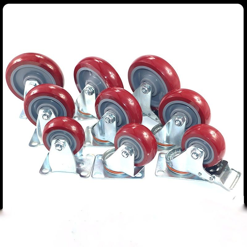 Roda PU Red / Heavy Duty PU Castor Wheels Trolley Caster PU SWIVEL ...