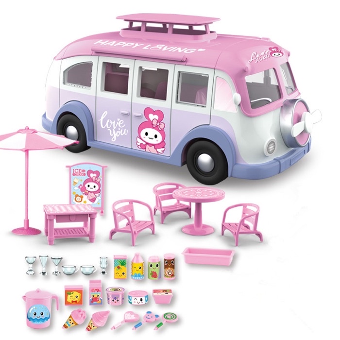 Children's Baby Bus Fast Food Camping Truck Grocery Shop Imitation Game ...