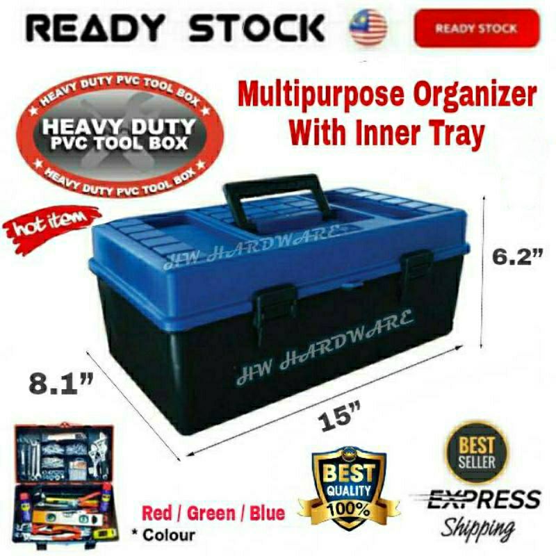PVC Tool Box Inner Tray Organizer Plastic Storage Box Tool Box With Big ...