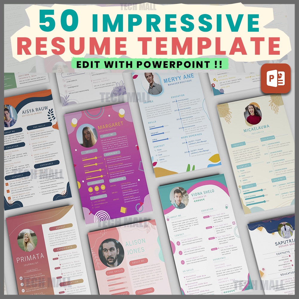 50 Attractive One Page Resume Template PowerPoint | Editable v2021 ...
