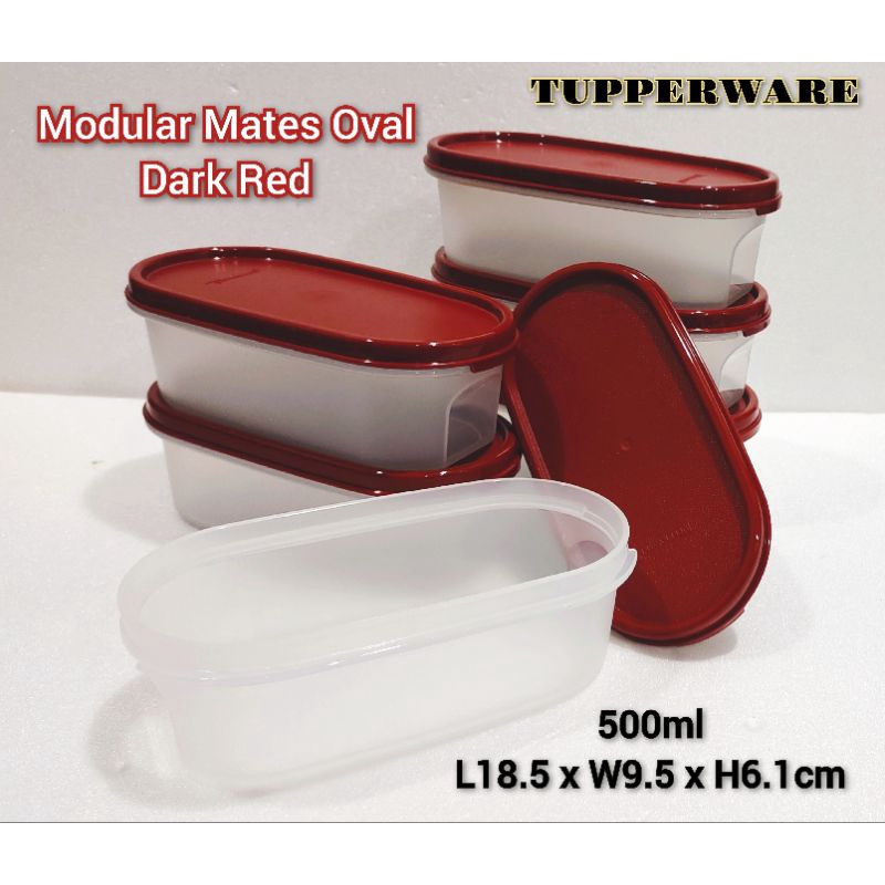 TUPPERWARE | Modular Mates Oval | Dark Red | 500ml | Shopee Malaysia
