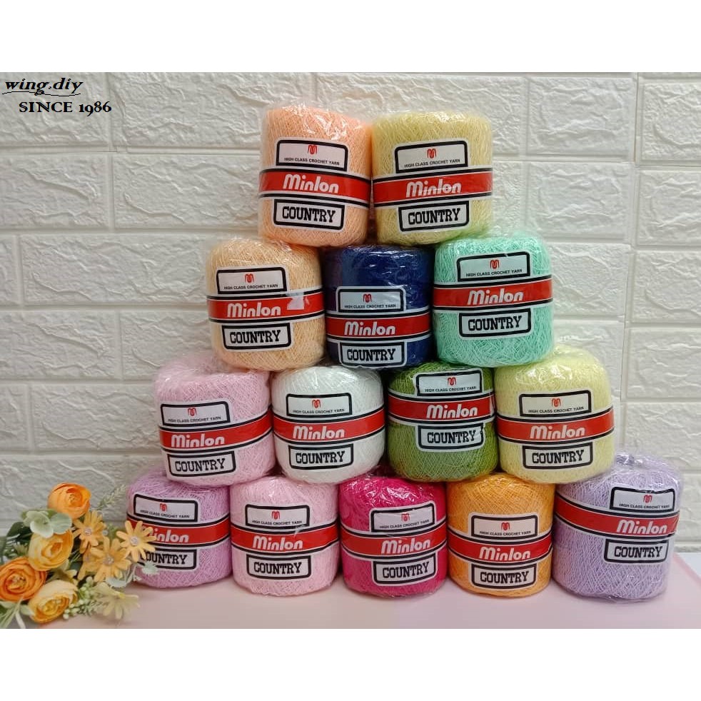 [NEW COLOUR] MINLON COUNTRY HIGH CLASS CROCHET YARN/ BENANG KAIT MINLON ...