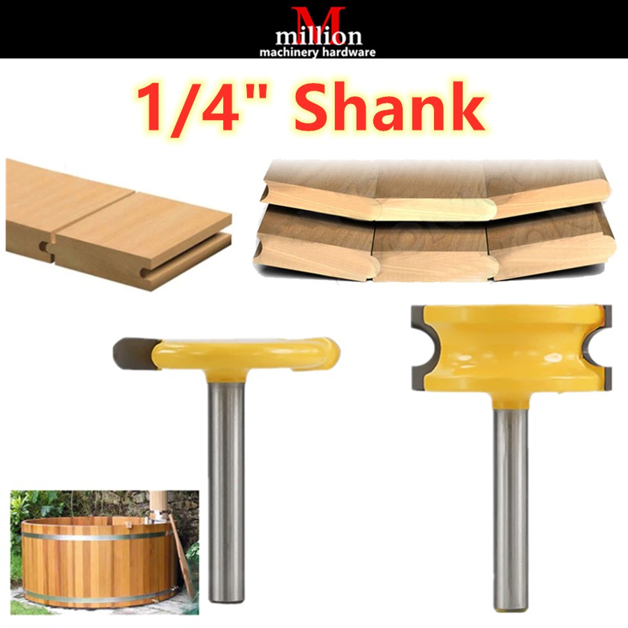 2pcs 1/4" 6.35mm Shank Canoe Flute and Bead Router Bit Set Woodworking ...