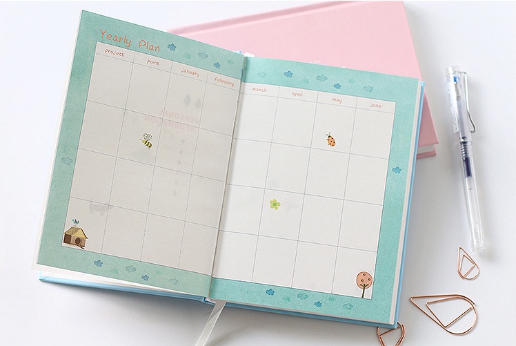 Ins Minimalist 365 Days Planner Notebook 2025 Cute Girl Journal Diary ...