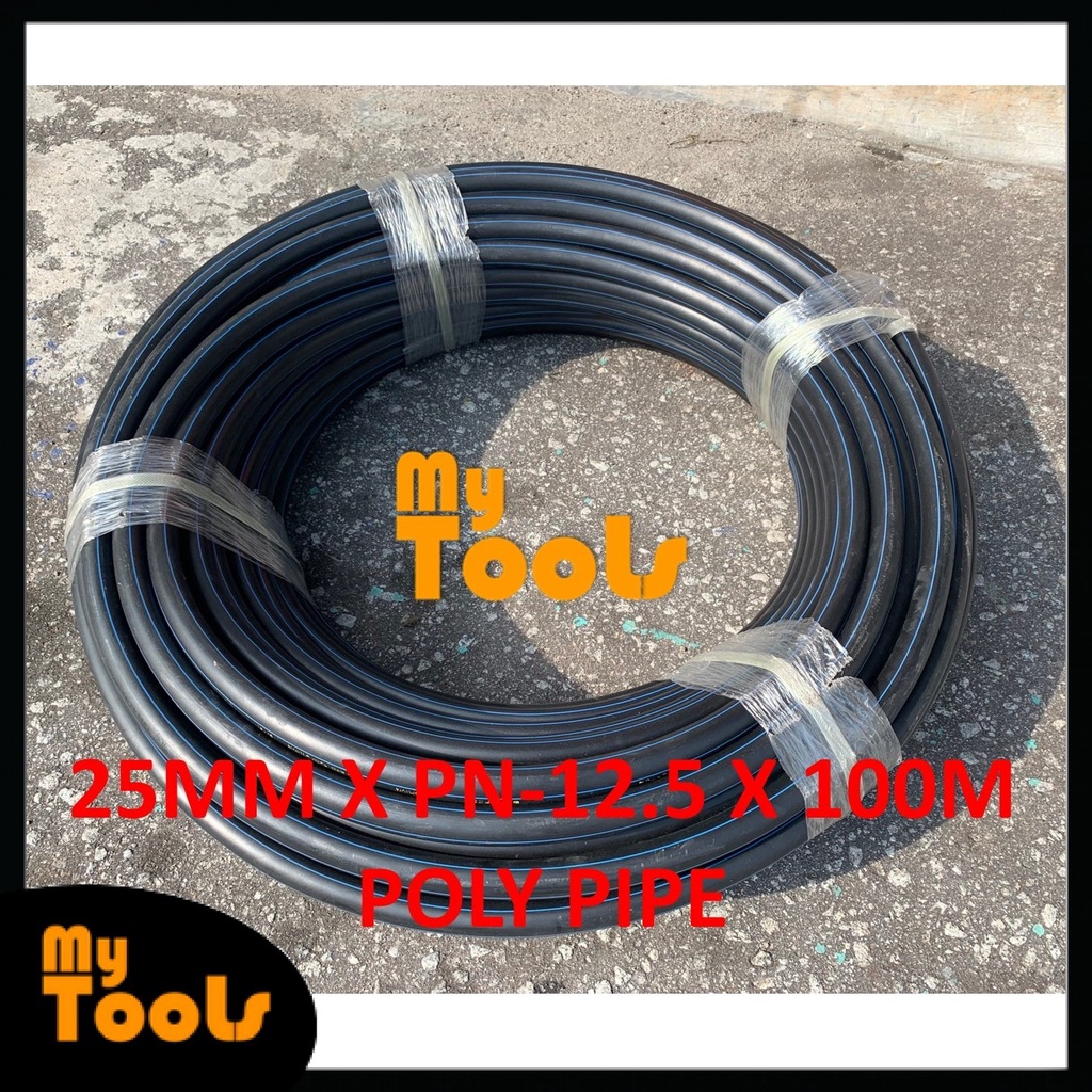 Mytools HDPE / POLY / PP BLACK Poly Pipe Roll Polypipe 3/4" 25MM x PN12 ...