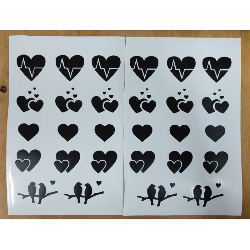 TSD008 - Assorted heart design sticker in one A4 paper | Shopee Malaysia