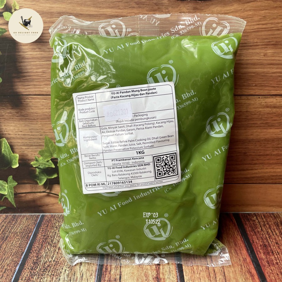 HIJAU Yu Ai Pandan Mung Bean Paste / Green Bean Pandan Paste - 1KG ...