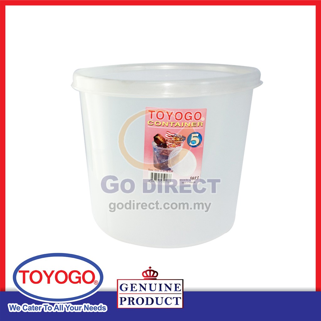 4 X TOYOGO 5Litres Round Food Tight Container Kitchen Storage Box ...