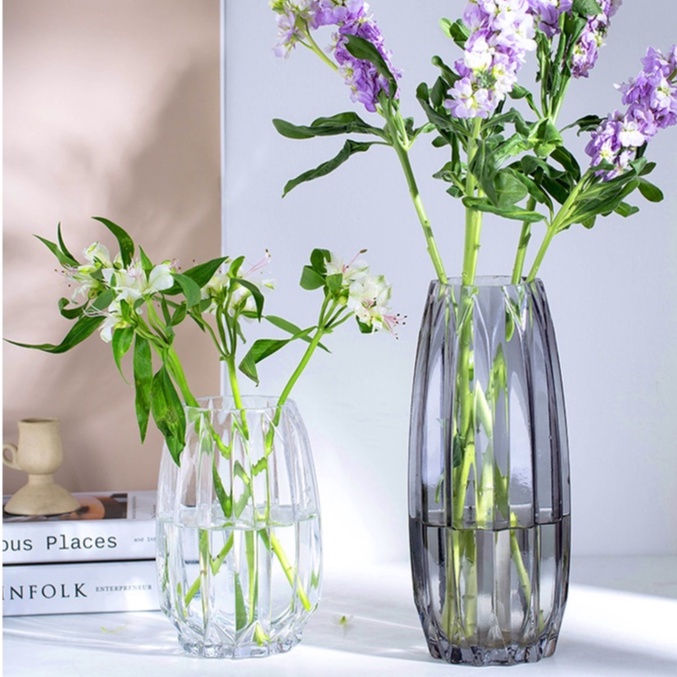 [klowareMY] Clear Glass Vase Tall Flower Display Table Flower Vase ...