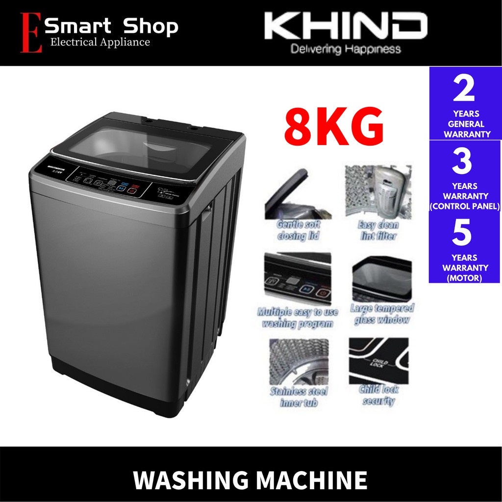 (Sales)Khind Fully Auto Washing Machine 8KG WM80A Mesin Basuh (Replace ...