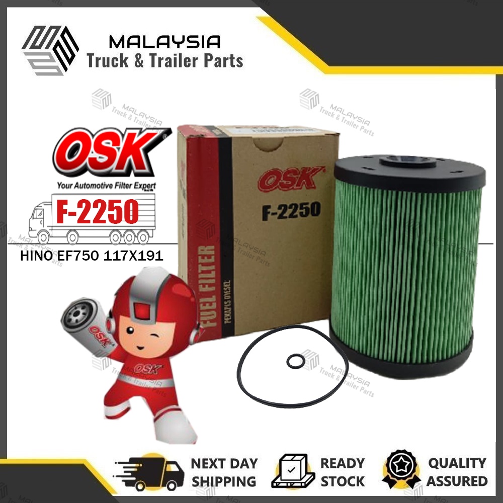 OSK F-2250 FUEL FILTER HINO EF750T/550,EV700 (23401-1681) | Shopee Malaysia