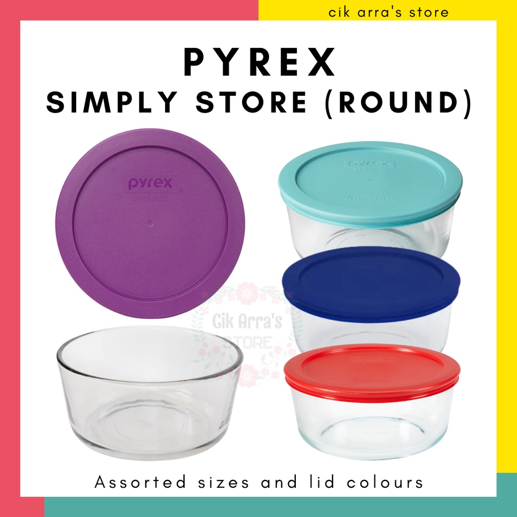 Pyrex Simply Store Round with Assorted Colour Lid (Sold Individually ...
