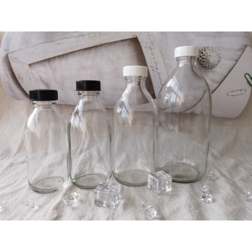 150/200ML GLASS DRINK BOTTLE TRANSPARENT WITH ALUMINIUM/BAKELITE ...