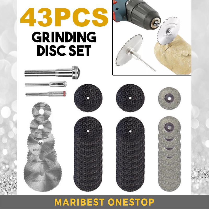 43PCS DIAMOND CUTTING DISC SET HSS MINI CIRCULAR SAW GRINDING DISC FOR ...