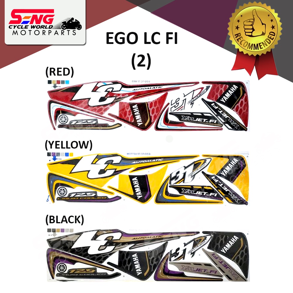 EGO LC FI (2/ 3) FULL BODY STICKER SET - BLACK, RED, BLUE, YELLOW ...