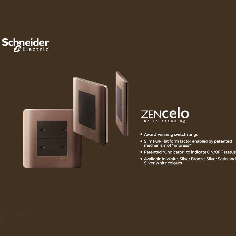 SCHNEIDER ZENCELO SILVER BRONZE SOCKET & SWITCHES | Shopee Malaysia