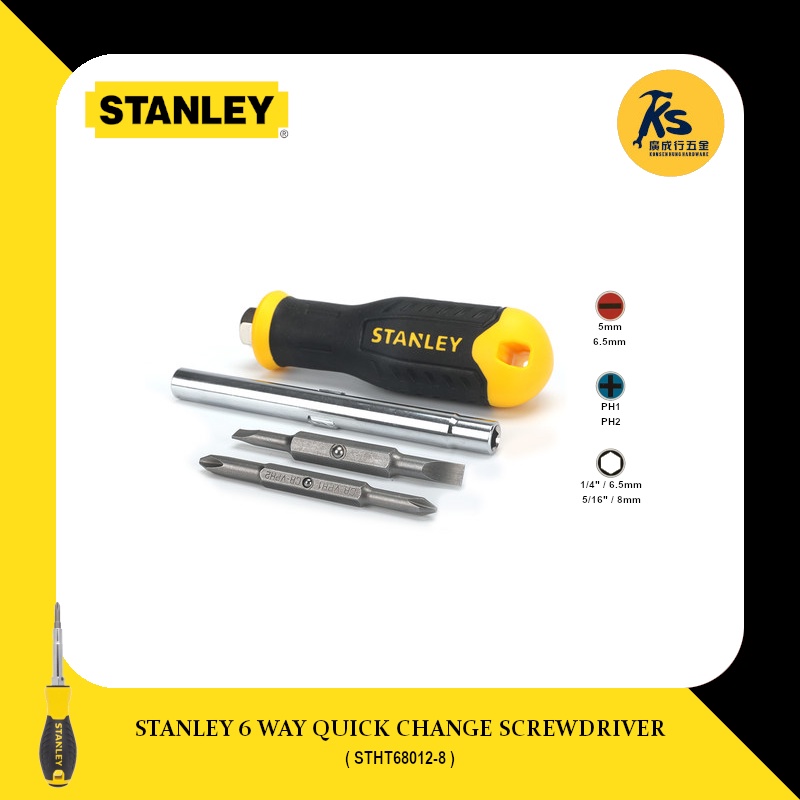 STANLEY 6 Way Quick Change Screwdriver ( STHT68012-8 ) | Shopee Malaysia