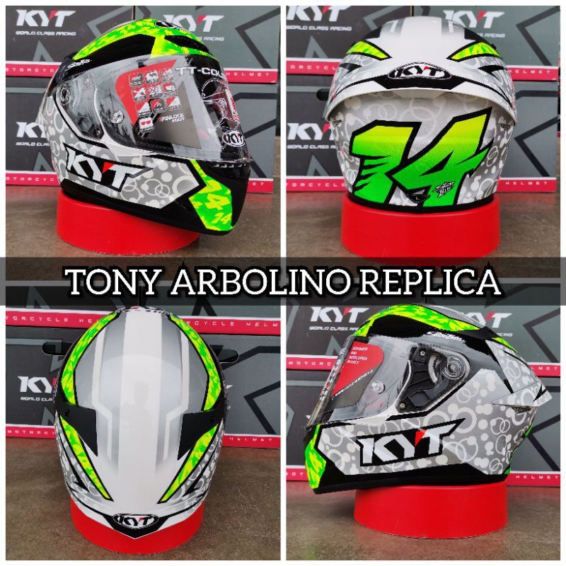 HELMET KYT TT COURSE DESIGN TONY ARBOLINO PATTHAPARK PLAY ESPARGARO ...