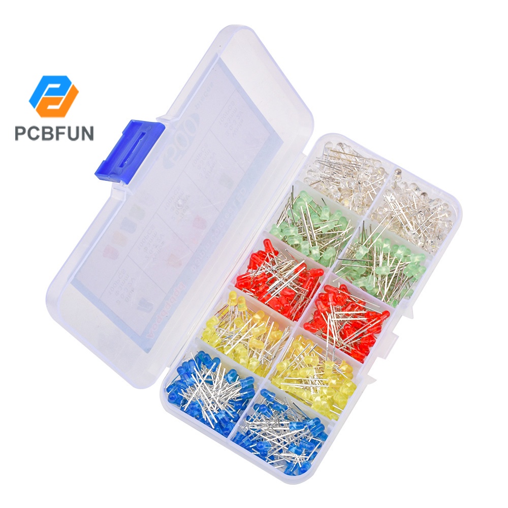 Pcbfun Transistor 500PCS 3MM LED light-emitting diode box 100pcs per ...